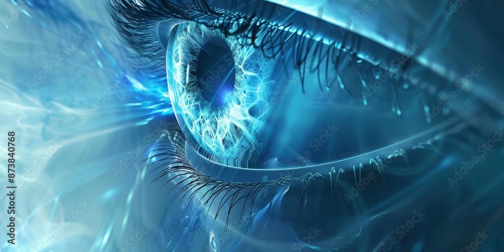 Human eye Eye health visualization Individual cataracts glowing ...