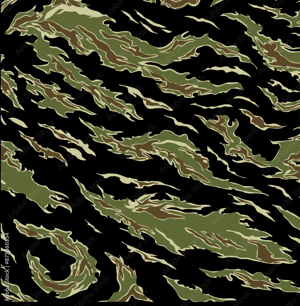 green tiger stripe hunting camo texture Stock Vector | Adobe Stock