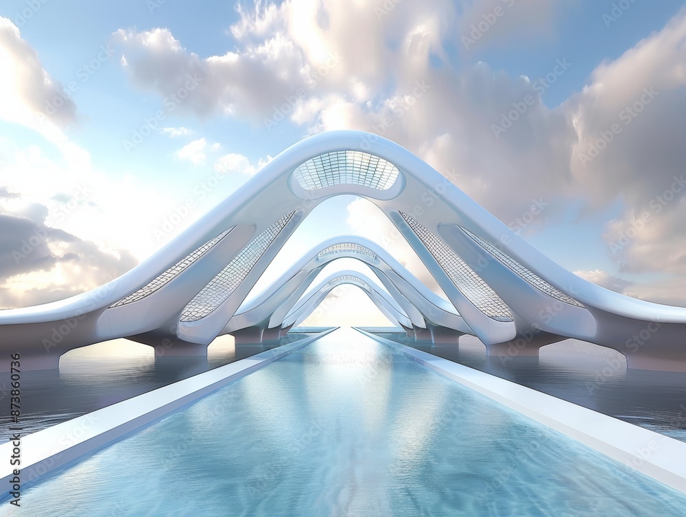 httpThe Bridge of the Future of Technology, futuristic white structure ...