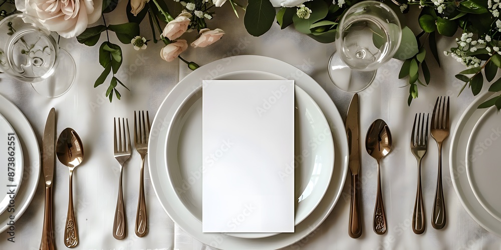 blank menu mockup on an elegant table or restaurant menu invitation ...