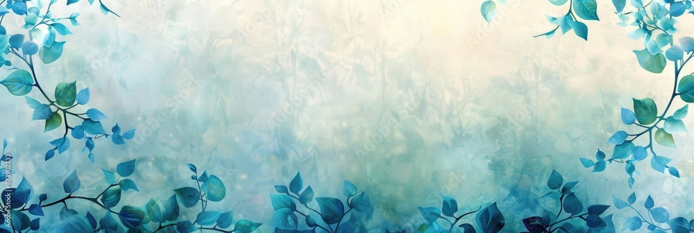 Worship Banner. Blue Ivy Vine Floral Border with Religious Quote for ...