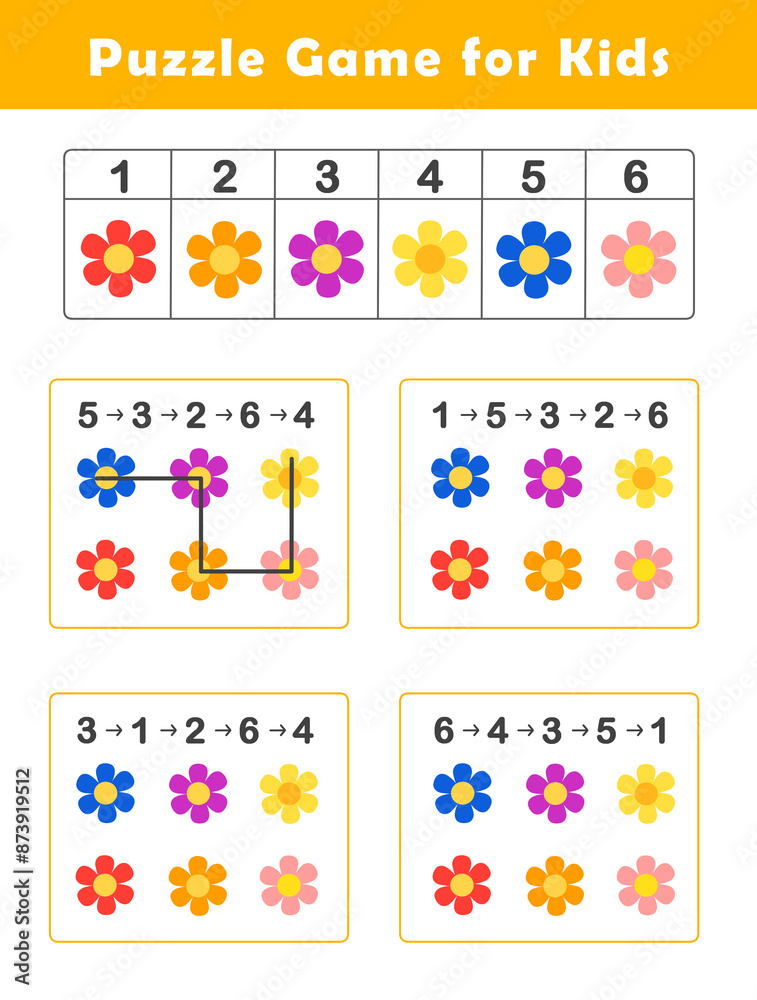Draw Lines According to the Numbers. Puzzle Game for Children ...