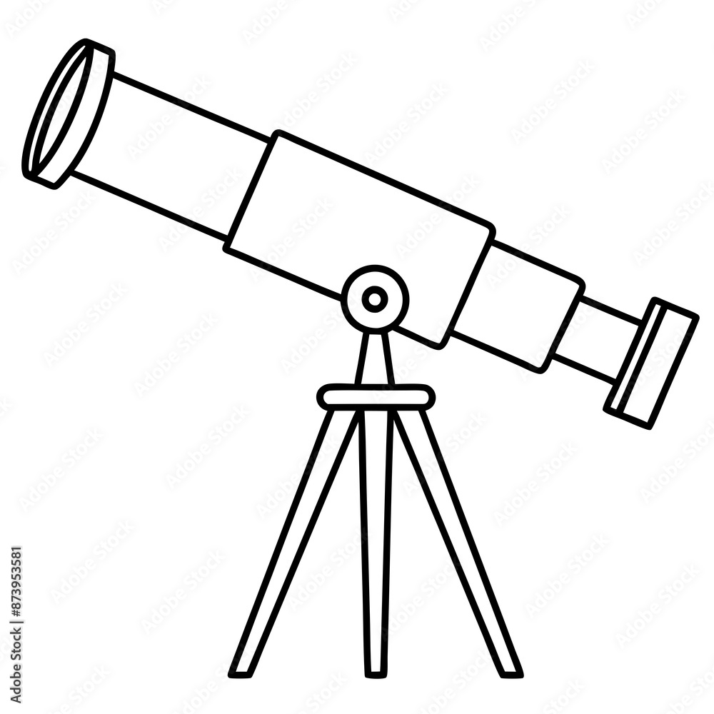 Telescope line art vector illustration design Isolated Coloring Page ...