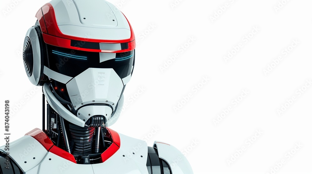 Design a robotic character with sleek, mechanical features and ...