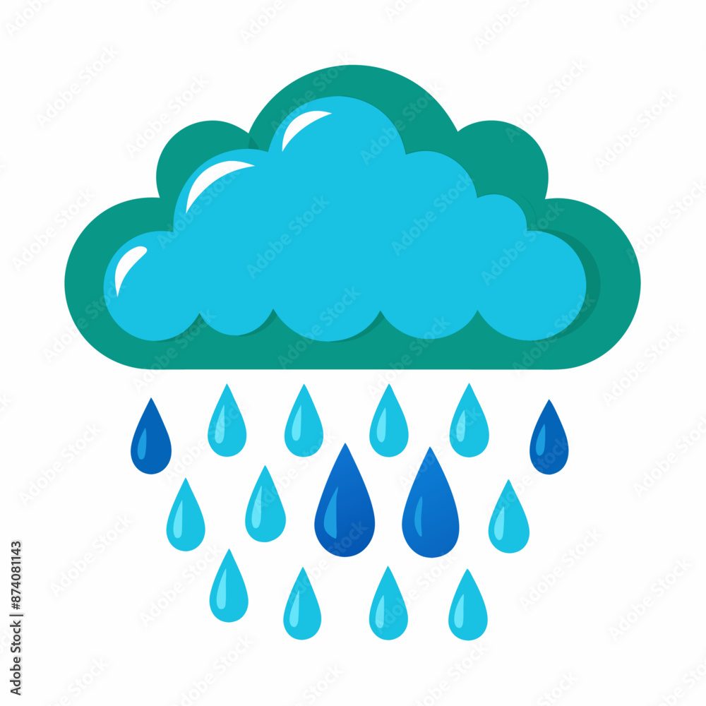 rain clipart cartoon Illustration drawing Stock Vector | Adobe Stock
