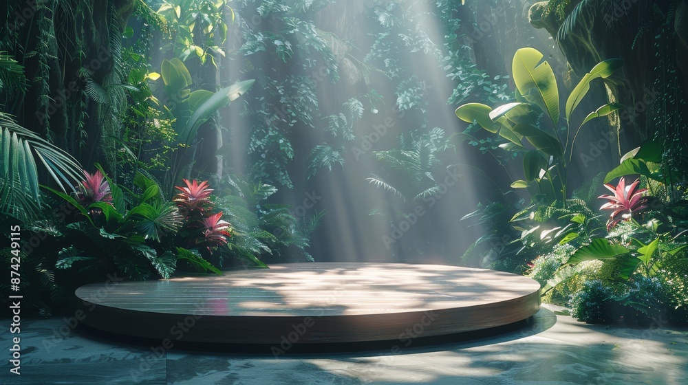 Stage design background for product display, exhibition stand, booth ...