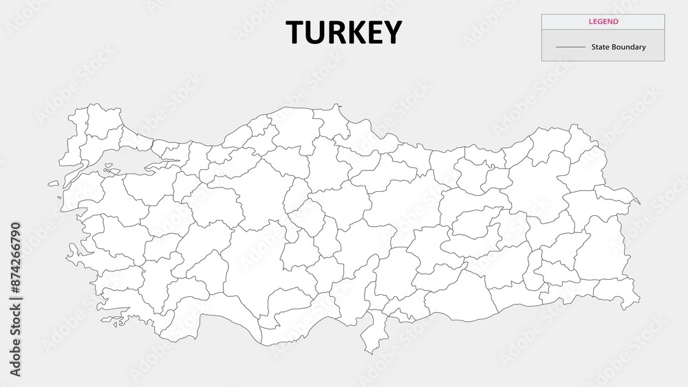 Ilustración de Stock Turkey Map. State and State map of Turkey ...