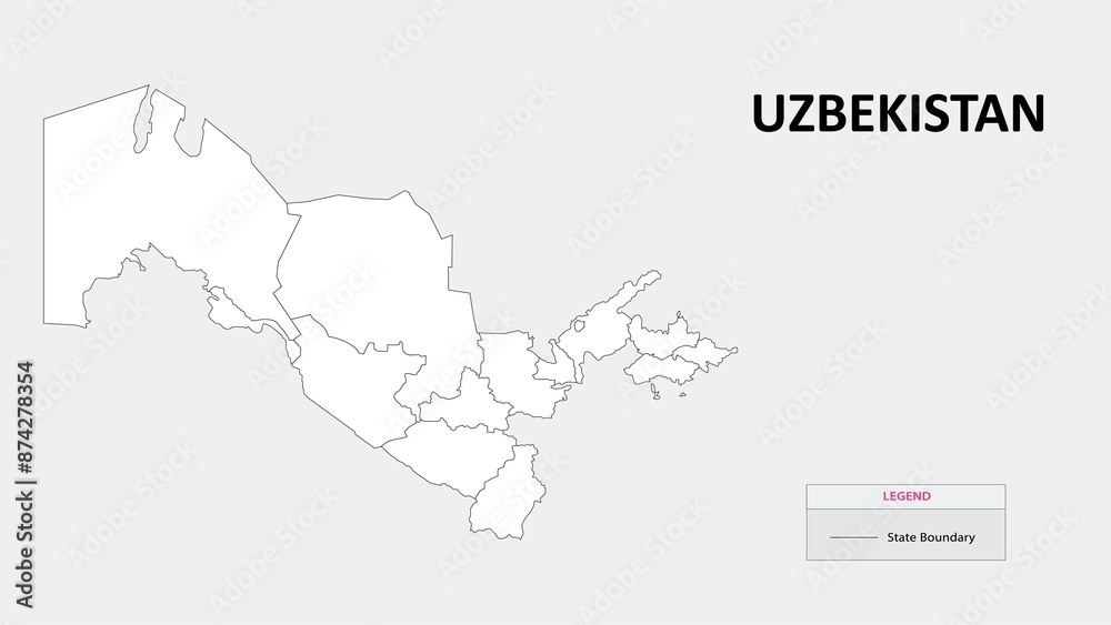 Uzbekistan Map. State map of Uzbekistan. Administrative map of ...