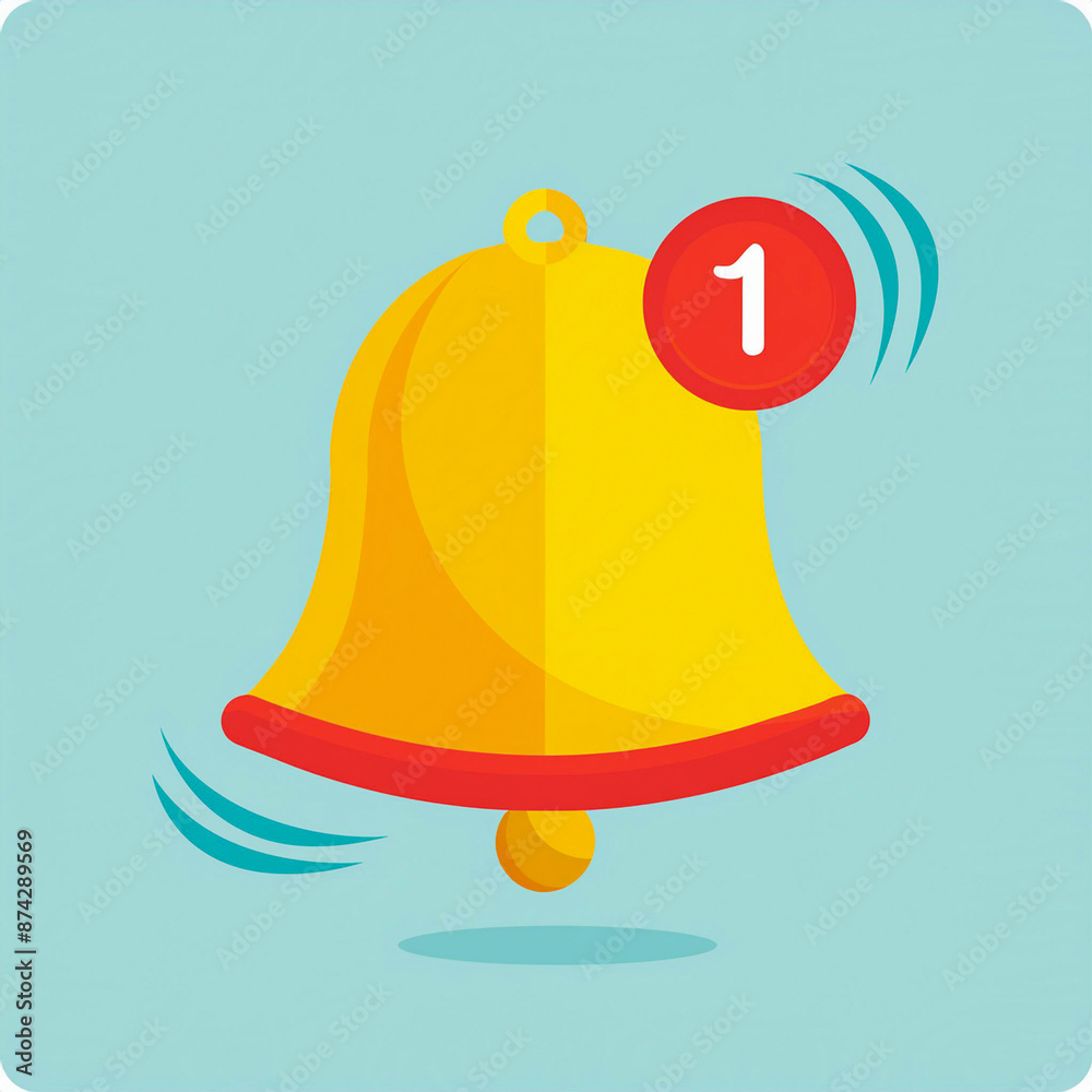 Modern Vector Icon of a Social Media Notification Bell in Flat Design ...