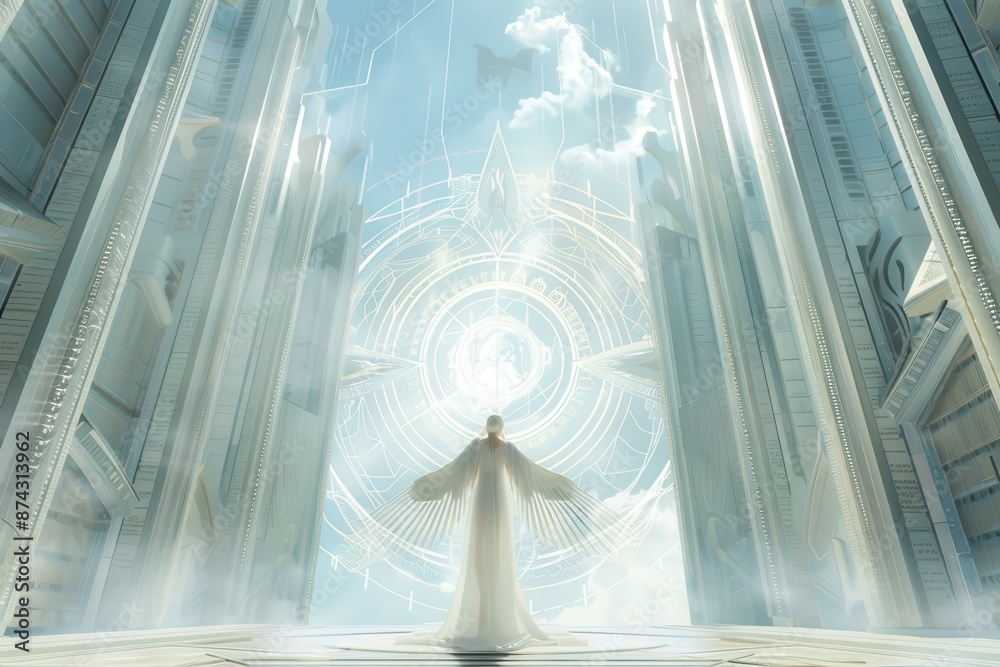 Stunning digital art depicting celestial being standing in front of ...
