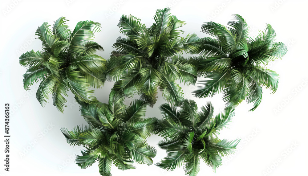 3d Rendering Of Jungle Coconut Trees For Illustration, Architecture ...