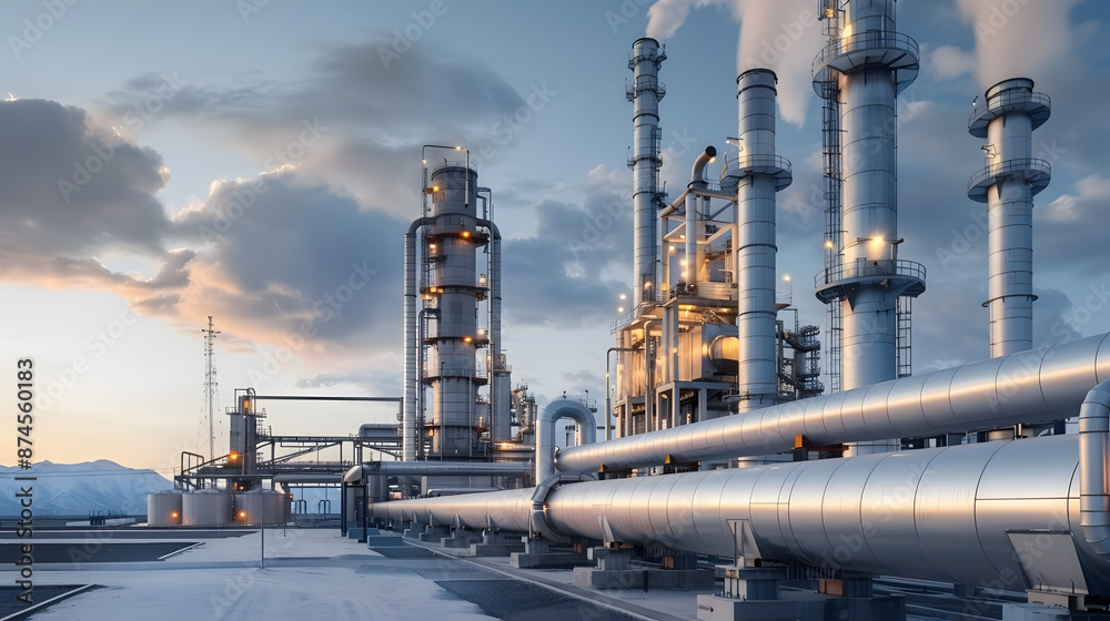 CCS facility at a power plant, illustrating the capture of CO2 ...