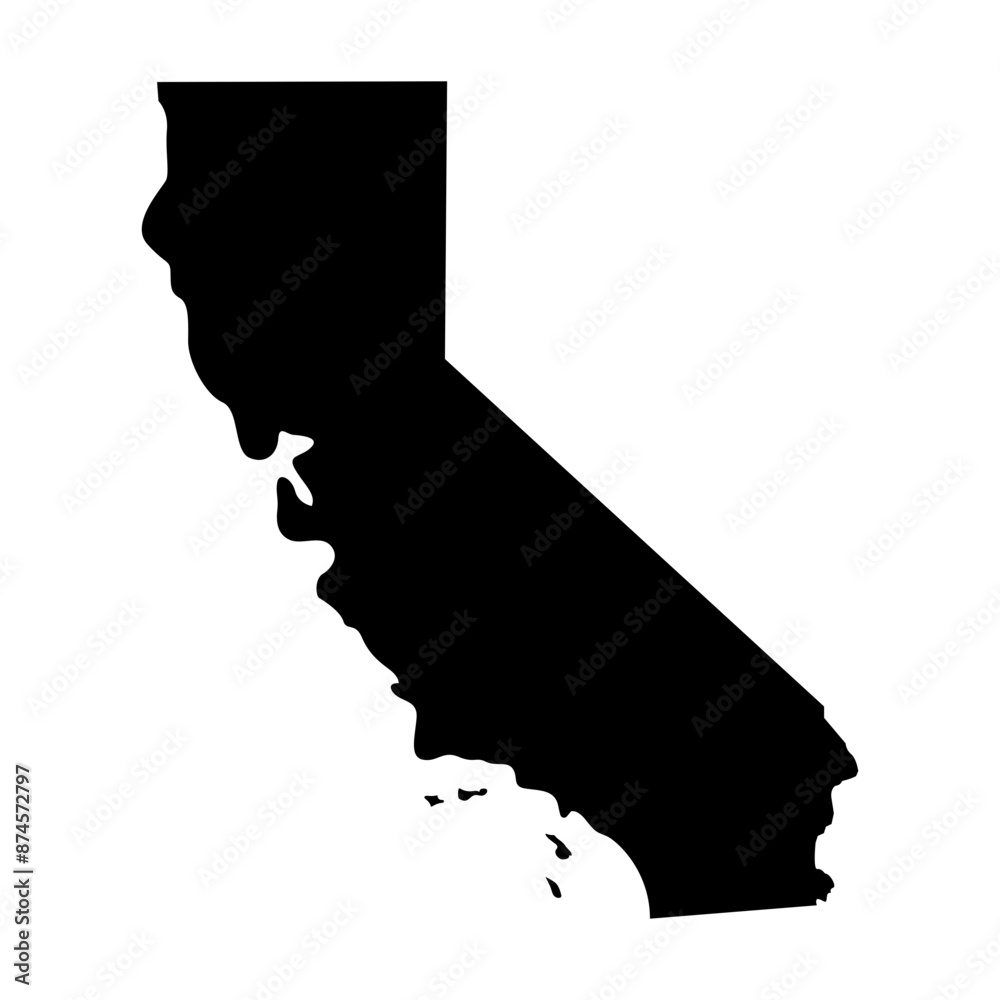California Map Minimal vector illustration, symbol, outlined ...