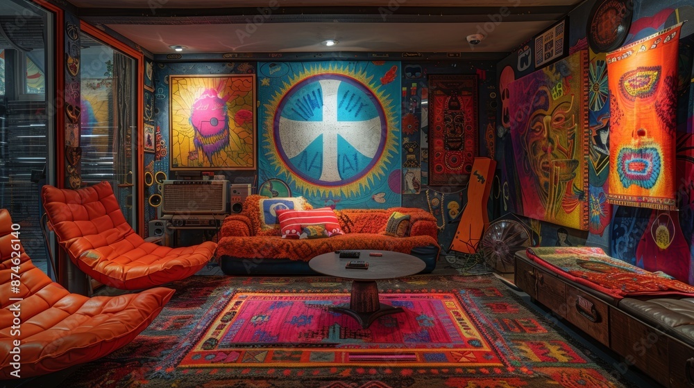 retro hippie aesthetic, s vibe design with peace signs, retro posters ...