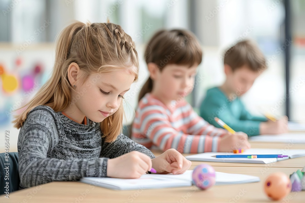 Diverse group of students learning global mathematics, global education ...