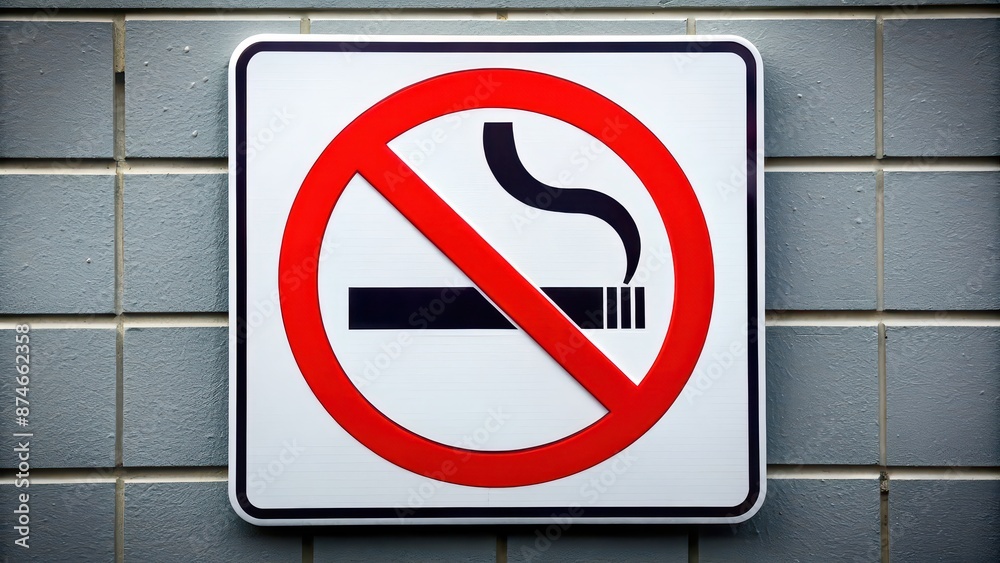 No smoking warning sign with crossed out cigarette icons, no smoking ...