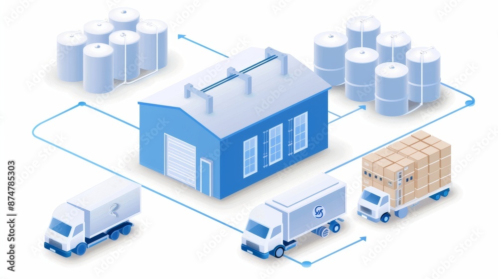 Complex supply chain network diagram, illustrating interconnected ...