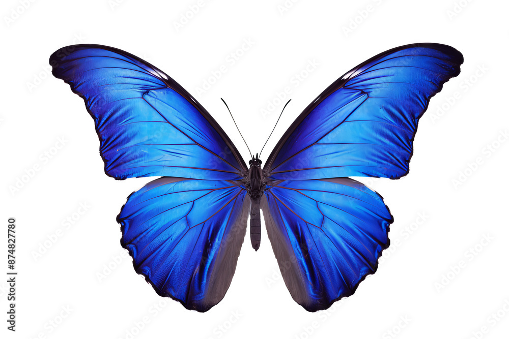 Beautiful indigo butterfly with transparent background in PNG style for ...