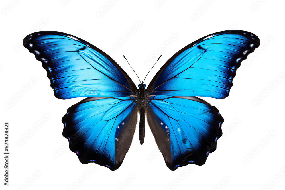 Beautiful indigo butterfly with transparent background in PNG style for ...