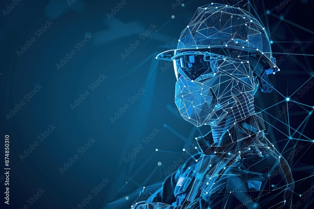 Concept of Health Safety Environment HSE in futuristic glowing low ...