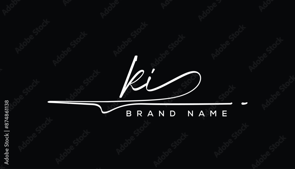 KI letter beauty handwriting vector logo. Stock Vector | Adobe Stock