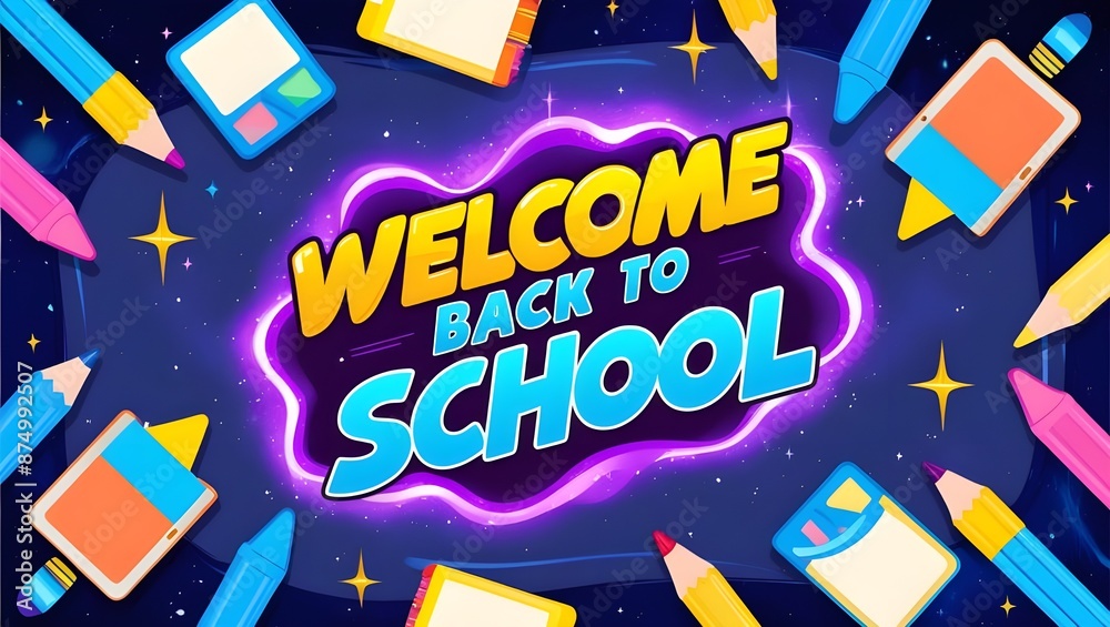 Back to school animation Stock Illustration | Adobe Stock