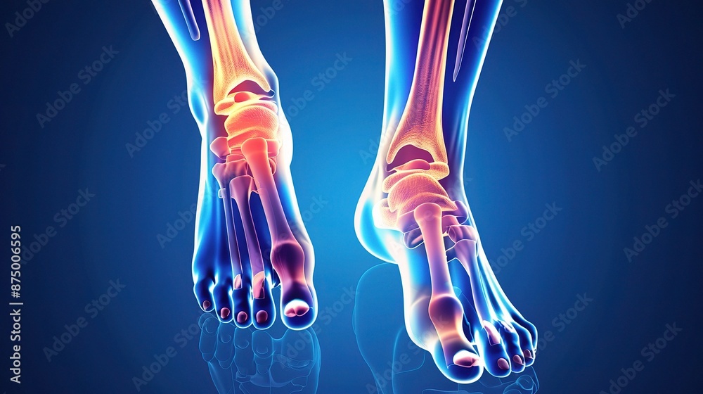 Medical Concept Illustration of Lower Limb Edema, Showing Swollen Feet ...