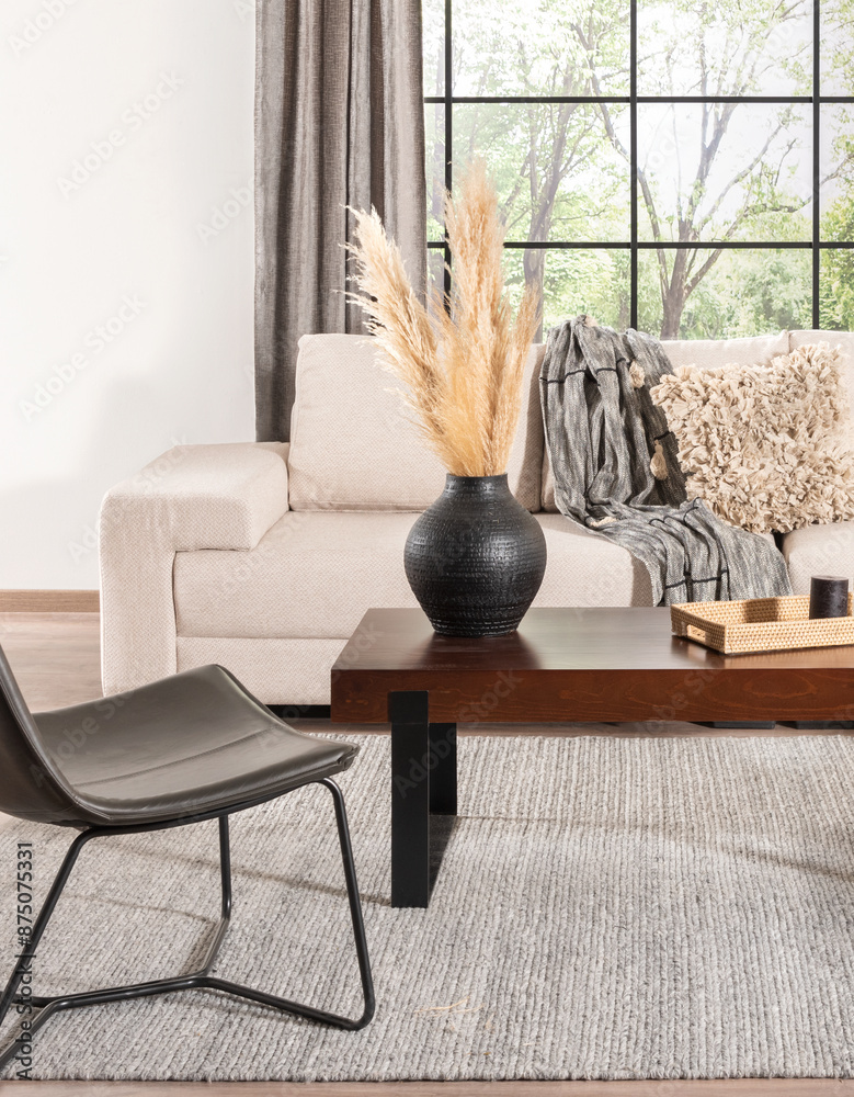 Autumn-inspired lounge room blending Mid-Century and modern rustic ...