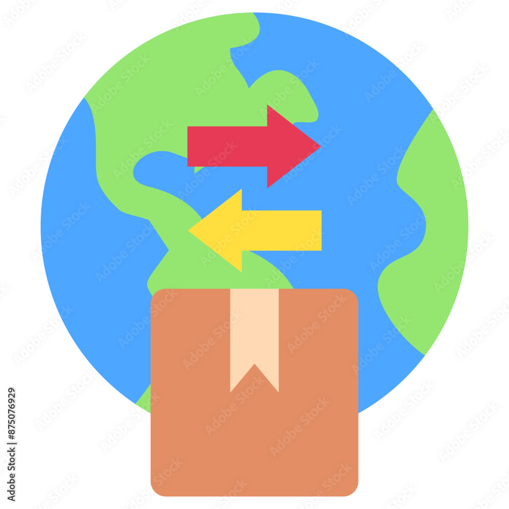 Import Export multi color icon, use for delivery, shipping, logistics ...