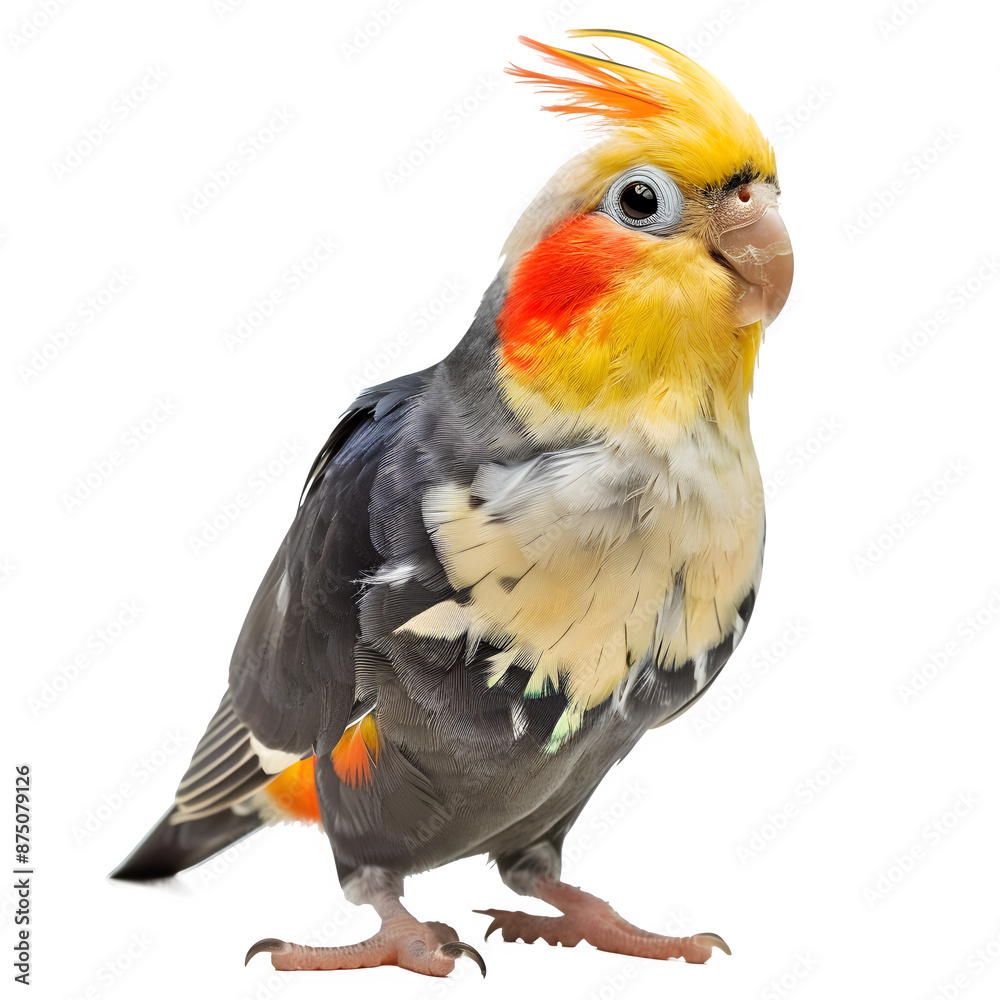 Colorful cockatiel on transparent background Stock Illustration | Adobe ...