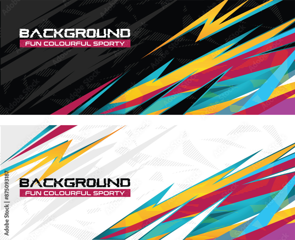 Car decal livery wrap banner abstract stripe sporty blue yellow colour ...