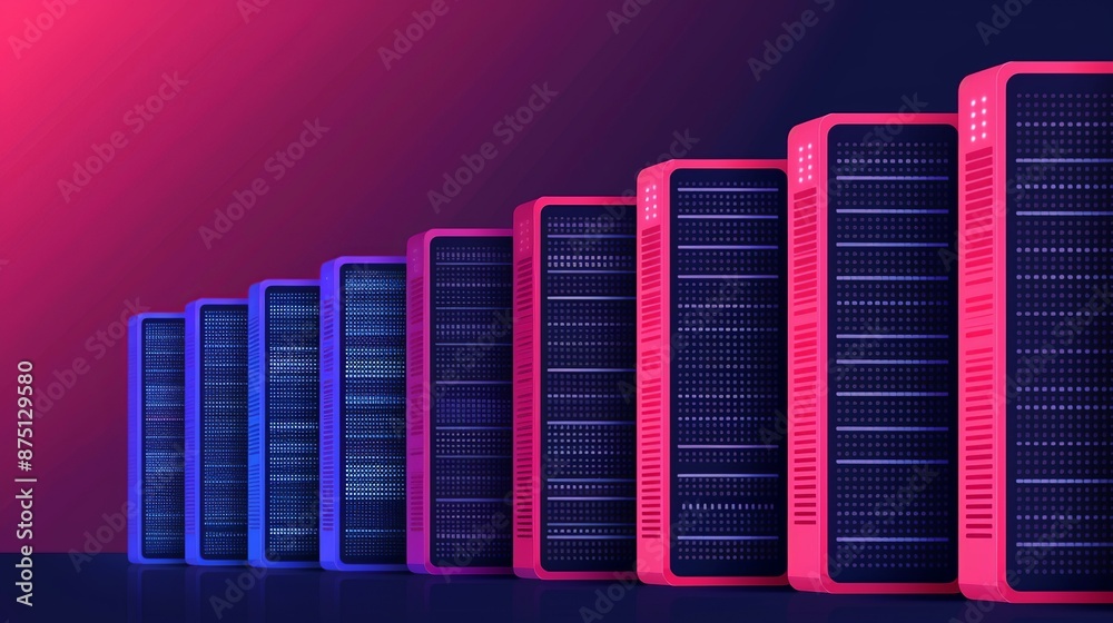 Dynamic and bold design highlighting network infrastructure, routing ...