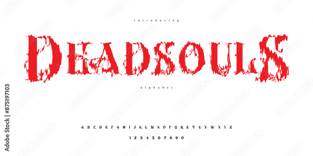 black metal font underground music bloody rock root horror chaotic satanic alphabet typeface ...