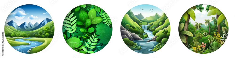 Ecosystem clipart collection, symbol, logos, icons isolated on ...