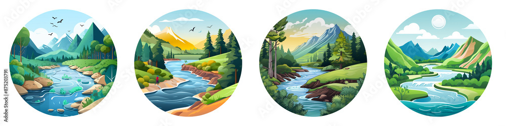 Ecosystem Service clipart collection, symbol, logos, icons isolated on ...