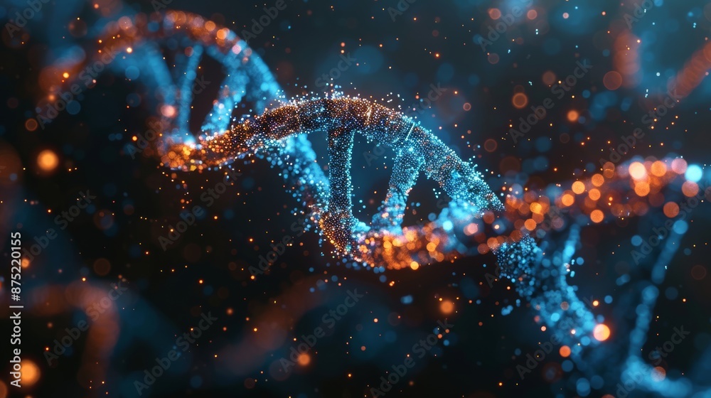 An abstract representation of a genetic evolution timeline, with ...