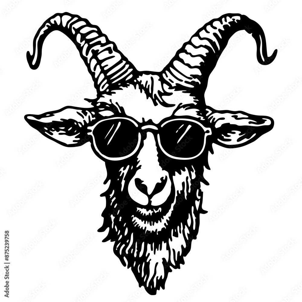 Capricorn goat head SVG vector transparent background PNG clipart Stock ...