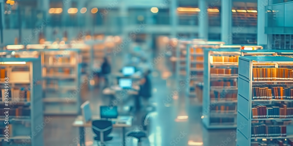network hub, Digital Library Modern blurred background image of a ...