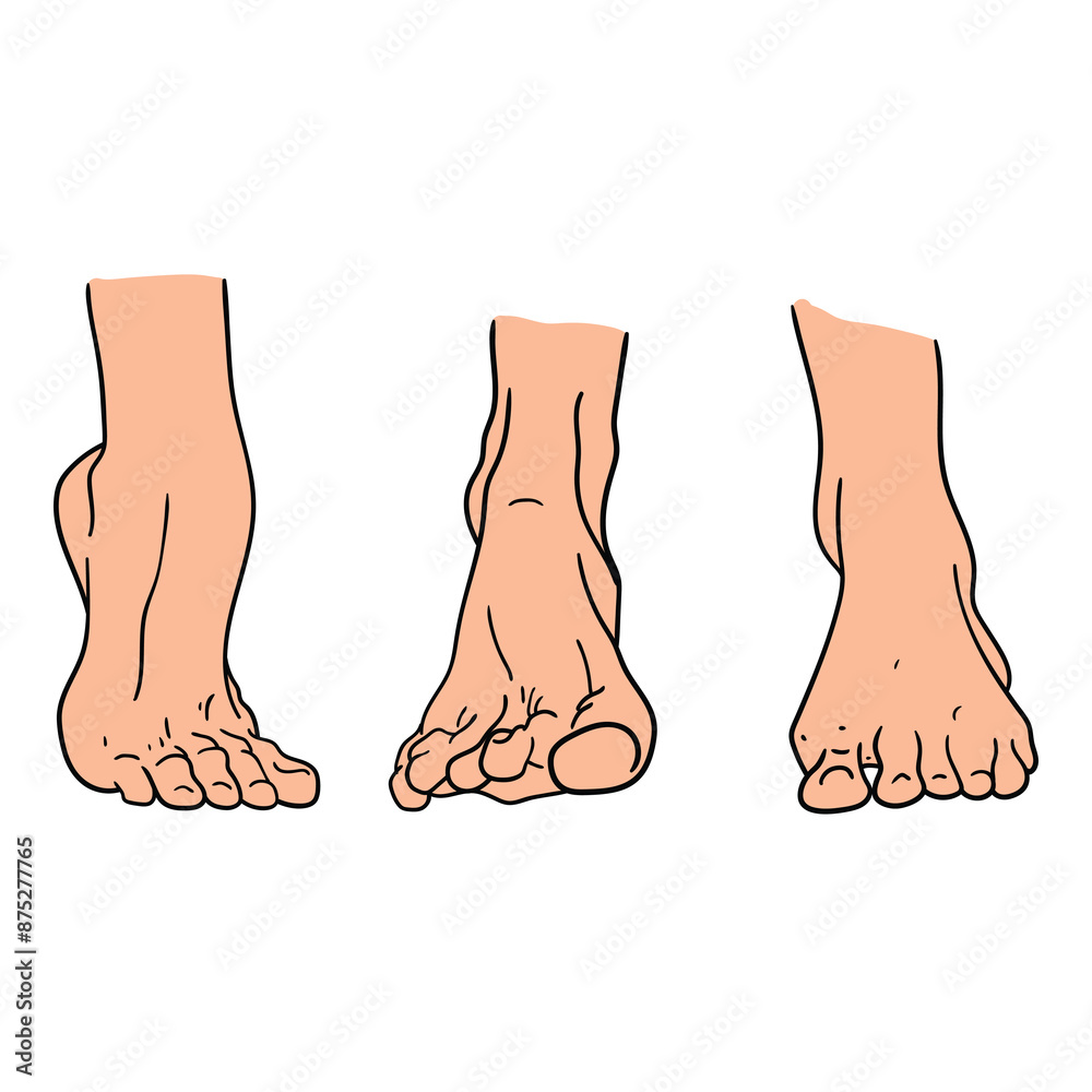 Hand drawn cartoon set of human legs on a white background. Concept ...