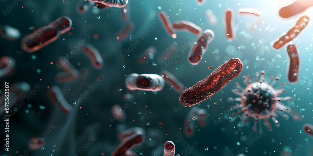 Illustration Stock Battle at the Microscopic Level Bacteria vs Viruses ...