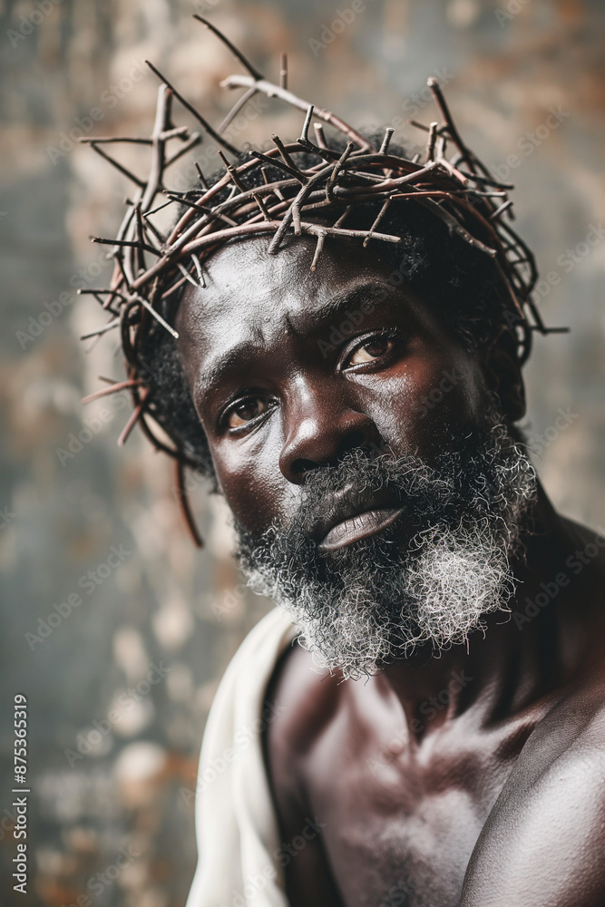 artistic representation of black-skinned jesus christ religion passion ...