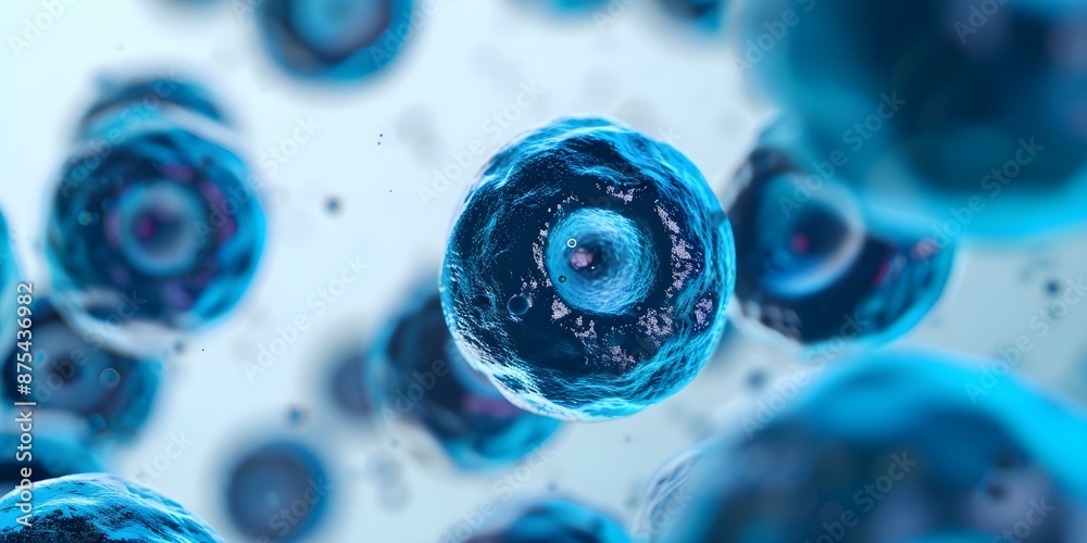 Exploring Cell Structure Realistic Magnified Image of Body Cells Under Microscope. Concept Cell ...