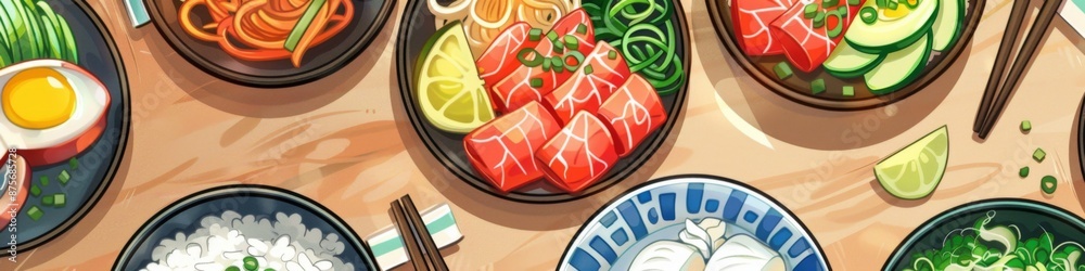 Abstract anime-style inspired traditional Japanese Yuba soup: A ...