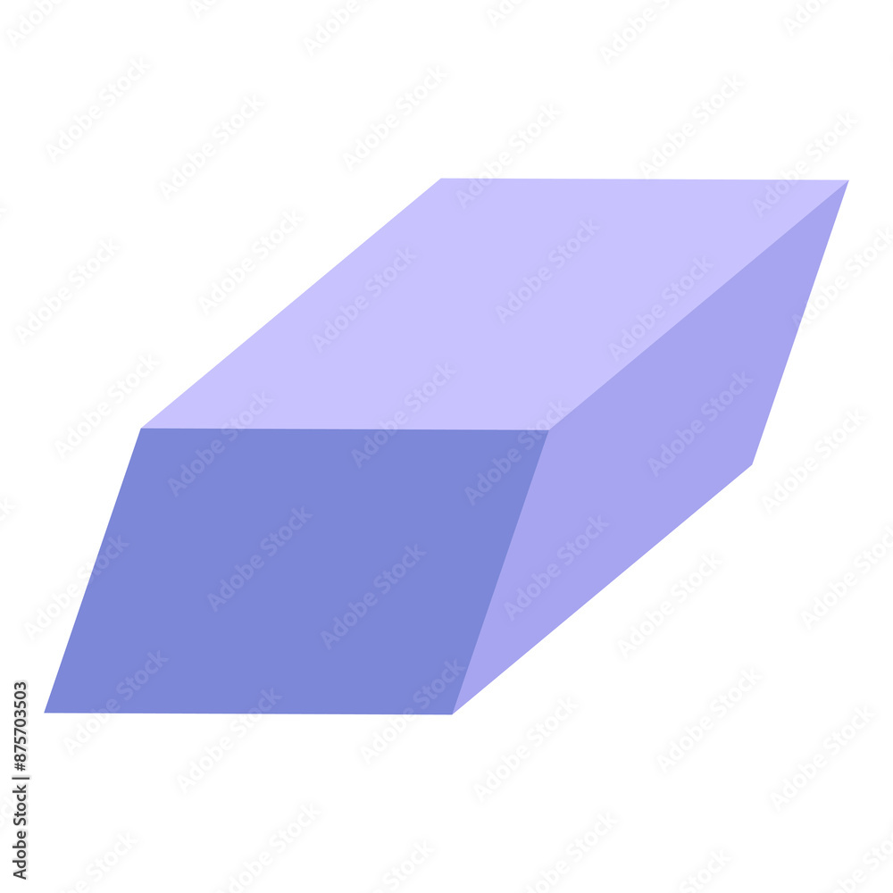 Parallelogram prism vector clip art illustration, parallelelepiped ...
