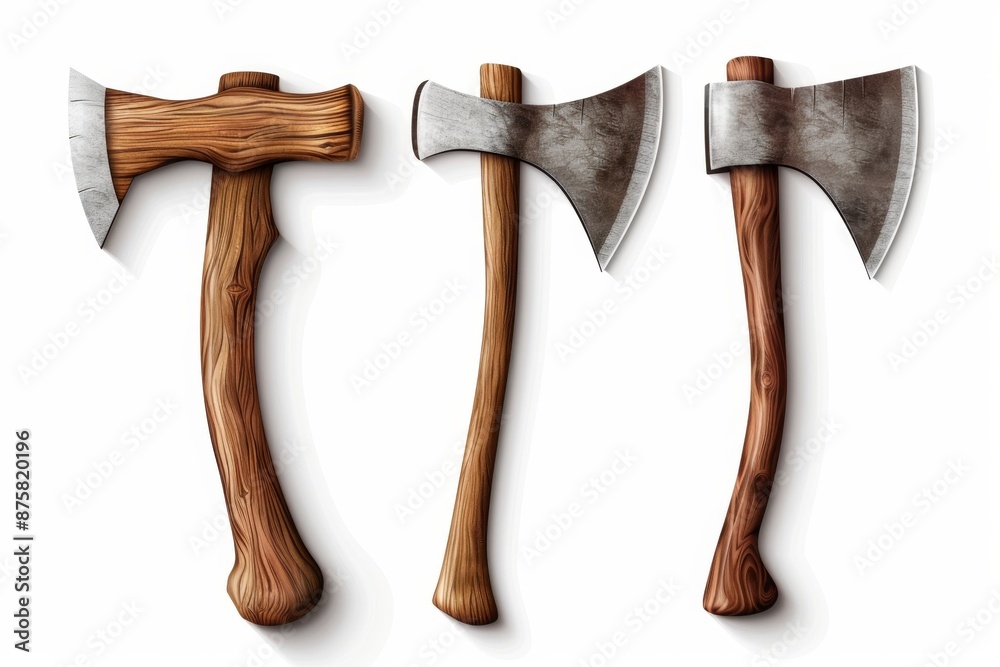 Axe icon, ax symbol, 3d realistic hatchet sign, cleaver emblem ...