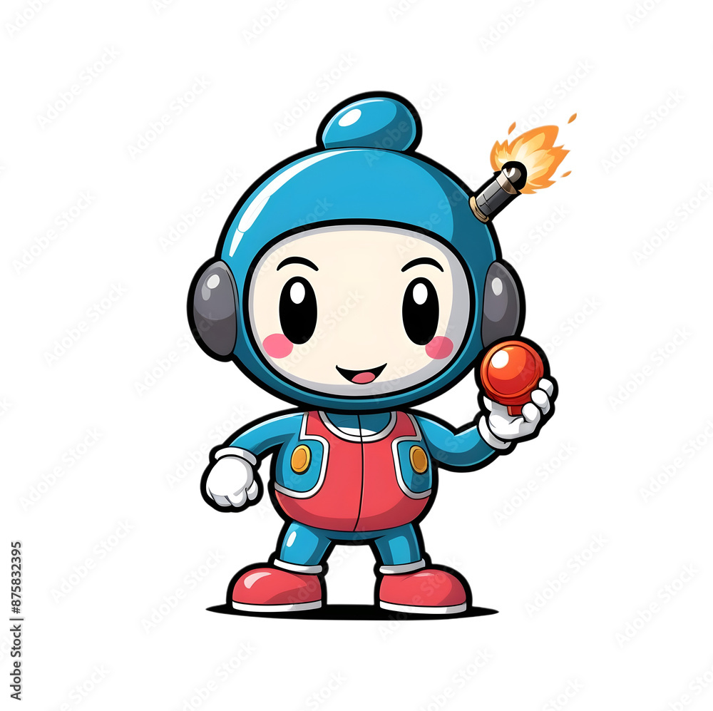 Create a cute and charming logo featuring a flirty male bomb character ...