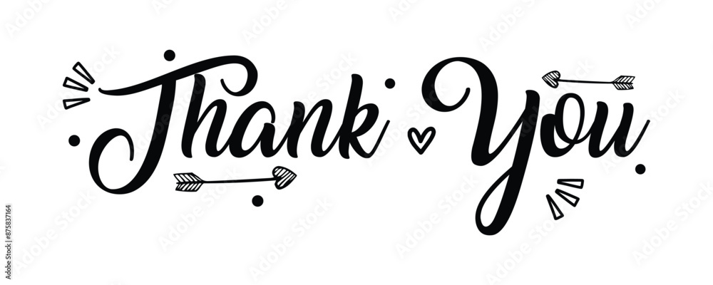 Thank you vector lettering. Thank you modern phrase handwritten vector ...