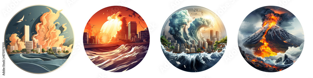 Natural Disaster clipart collection, symbol, logos, icons isolated on ...