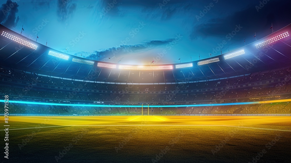 ICC world cup - Cricket stadium background with flag and trophy. Vector ...