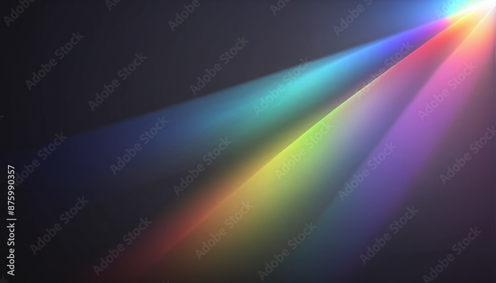 Colored abstract lines of light that visualize the refraction and the ...